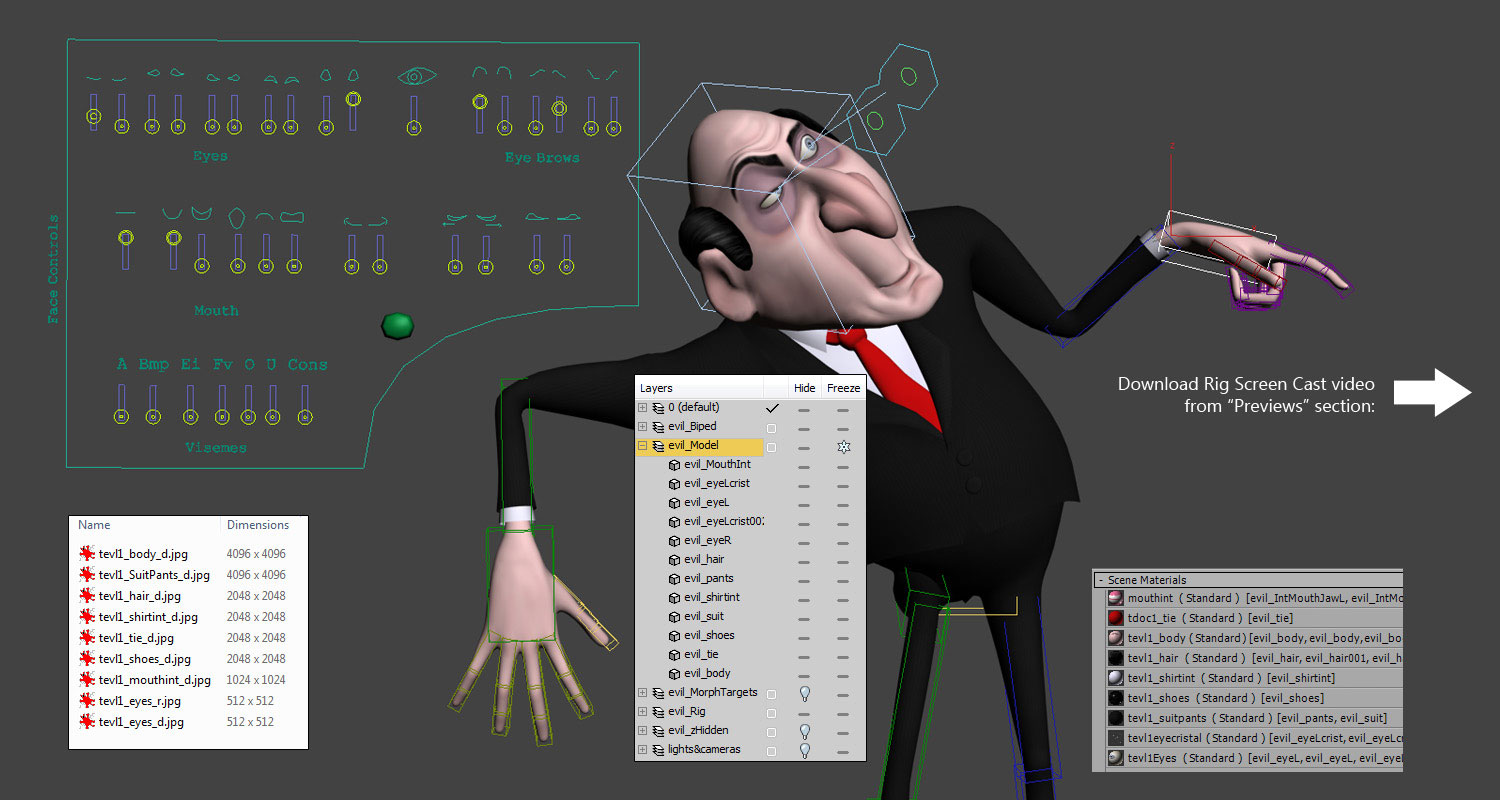 rigging_controls_example | 3D Modeling Resources